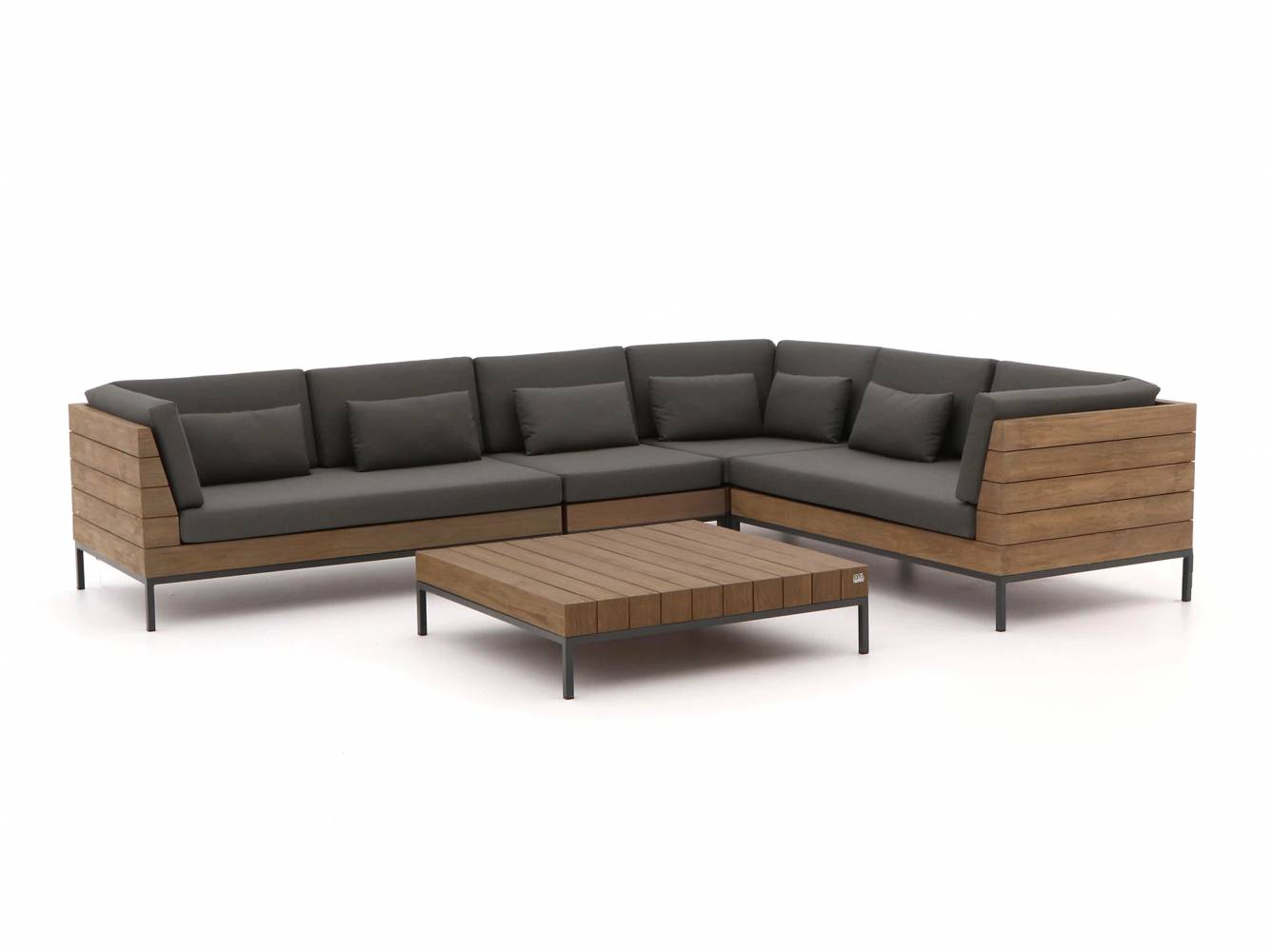 Met deze houten design hoek loungesets in je tuin creëer je het ideale ...